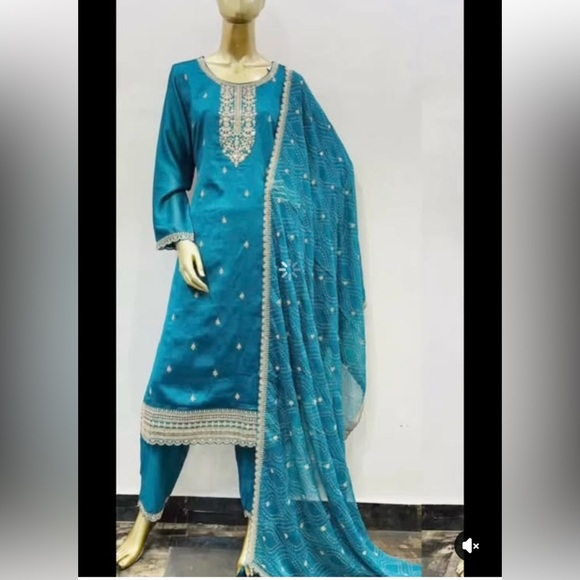 Tops | Embroidered Blue Womens Indian Outfit | Poshmark